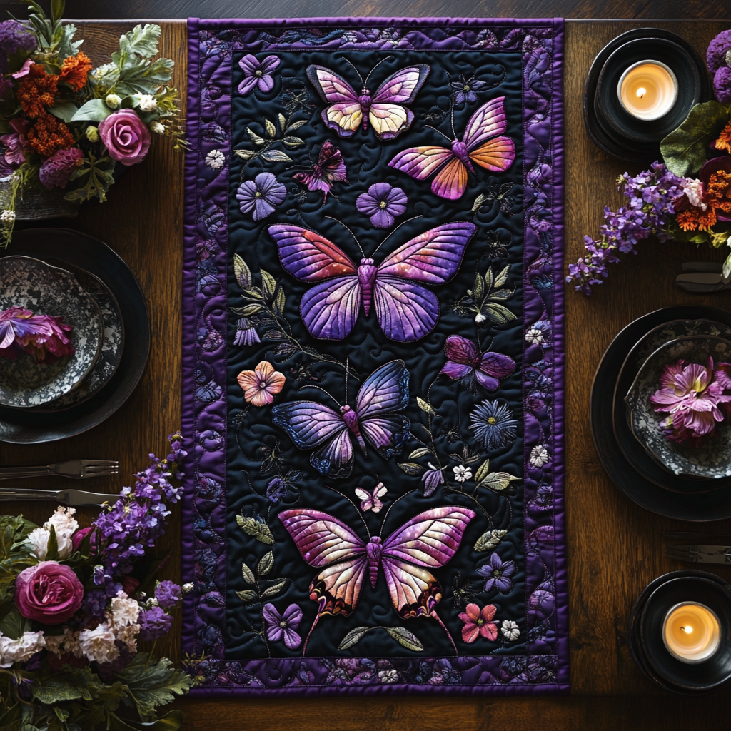 Dreamy Flutter Quilted Table Runner NCU0DV3432 – Vantique