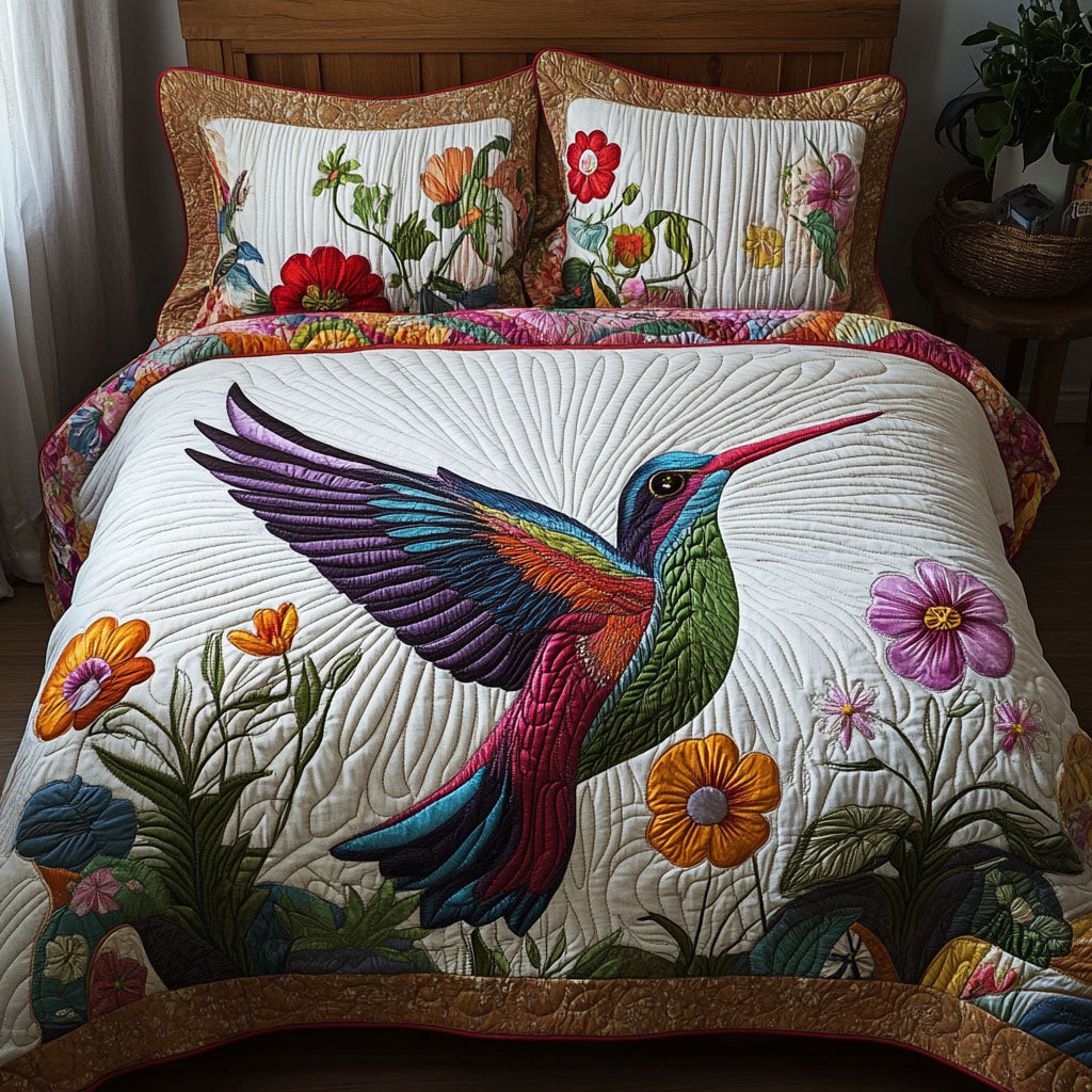 Flutter Elegance 3-Piece Quilted Bedding Set NCU0PT3603 – Vantique