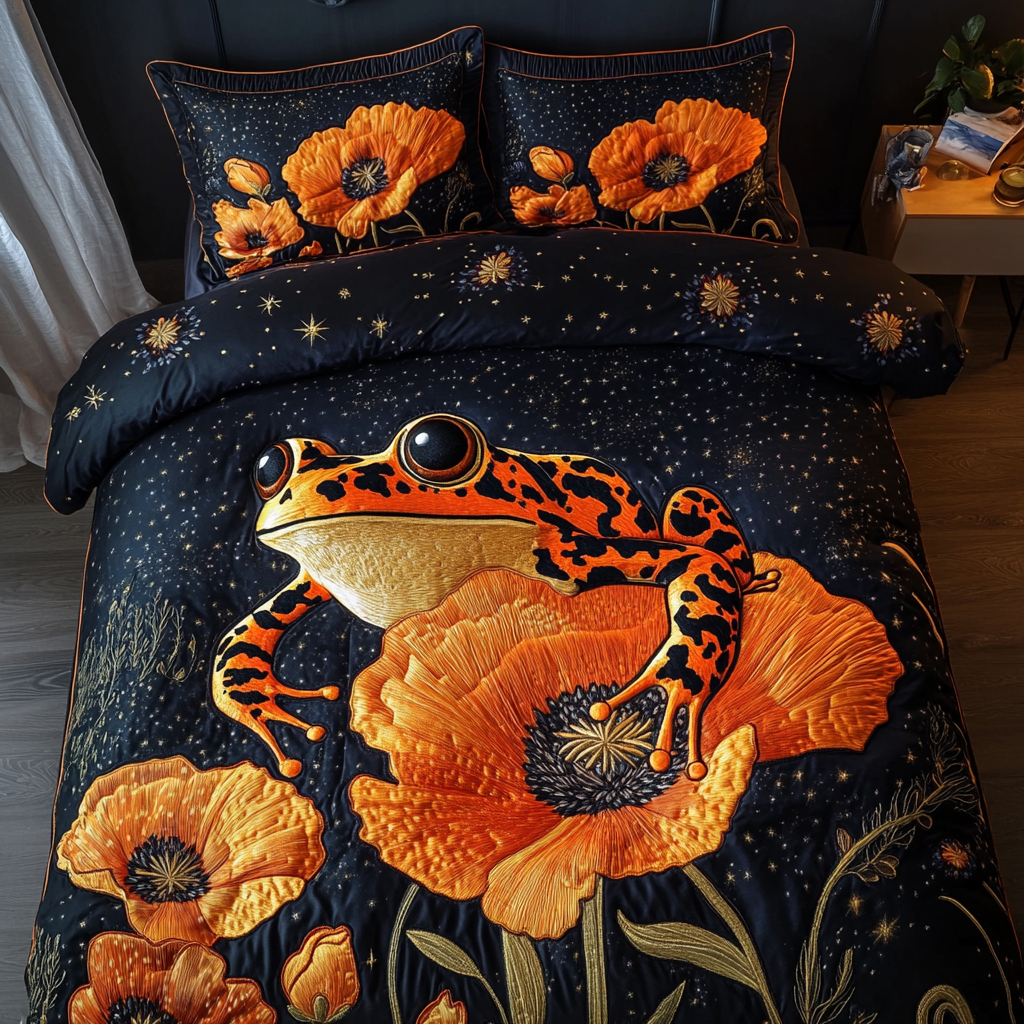 Lily Pad Leap 3-Piece Quilted Bedding Set NCU0DK4792 – Vantique