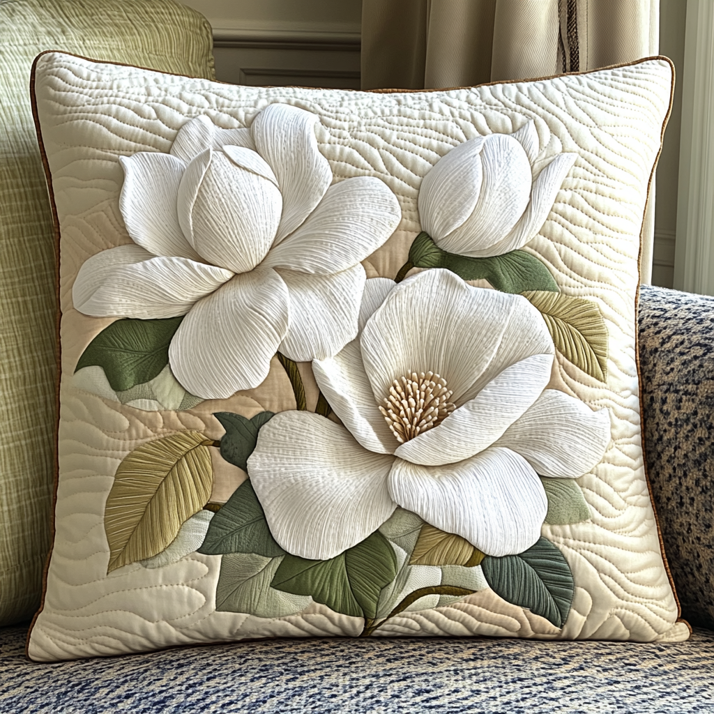 Magnolia Bloom Quilted Pillow Case NCU0VH3083 – Vantique