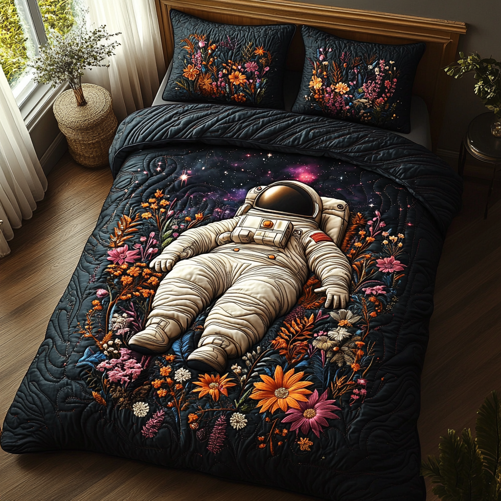Nebula Navigator 3-Piece Quilted Bedding Set NCU0DV2672 – Vantique
