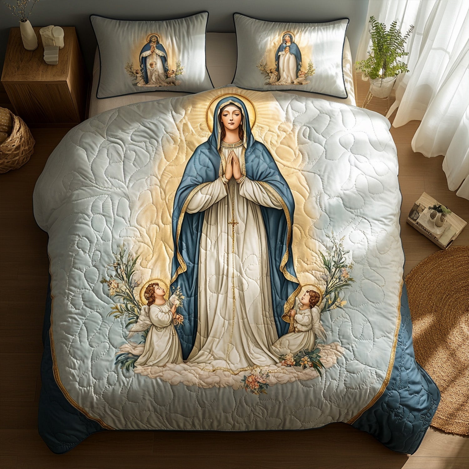 Sacred Serenity 3-Piece Quilted Bedding Set NCU0PT2536 – Vantique