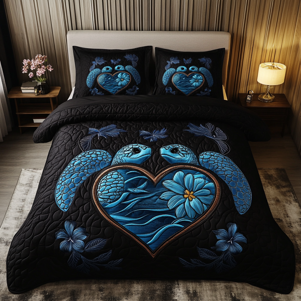 Shell Serenity 3-Piece Quilted Bedding Set NCU0DK3126 – Vantique