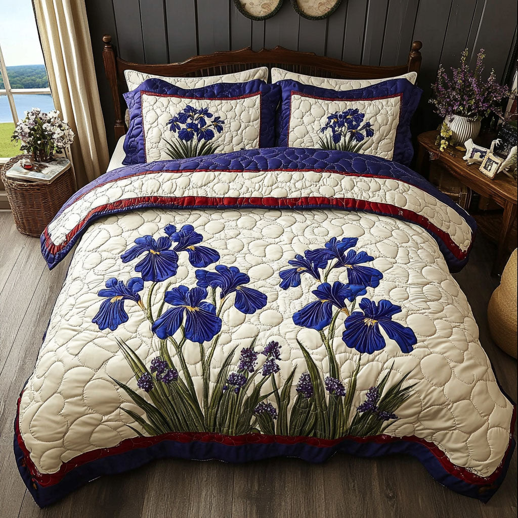 Tennessee Iris Serenity 3-Piece Quilted Bedding Set NCU0PT6243 – Vantique