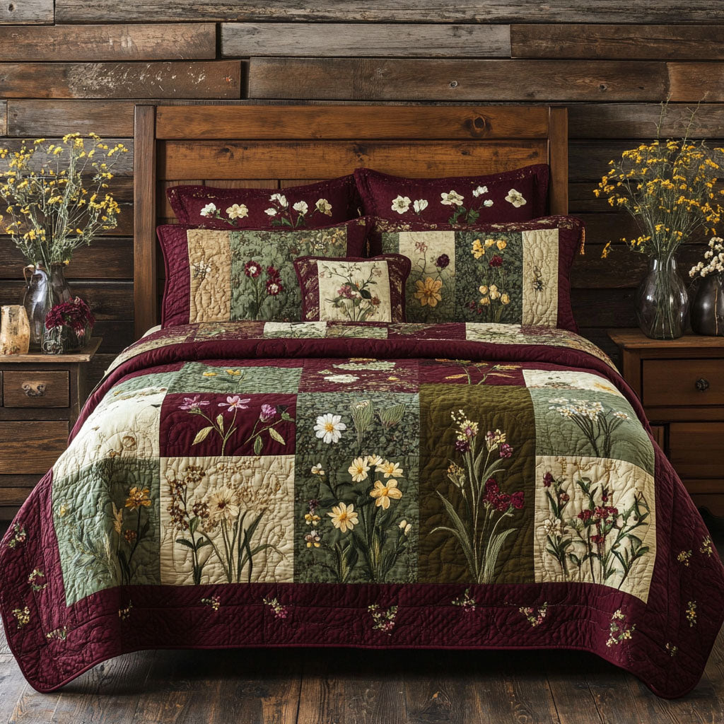 Wildflower Dreams 3-Piece Quilted Bedding Set NCU0PT5043 – Vantique