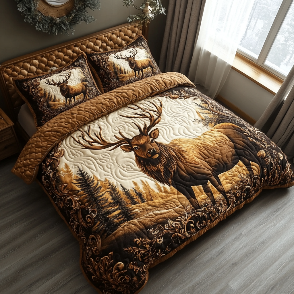 Wildwood Elegance 3-Piece Quilted Bedding Set NCU0DV2649 – Vantique