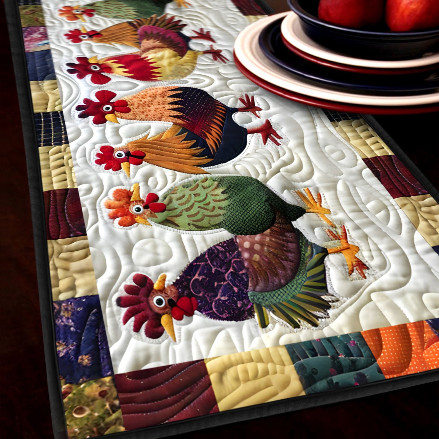 Rooster Rally Quilted Table Runner NCU0TH587 – Vantique