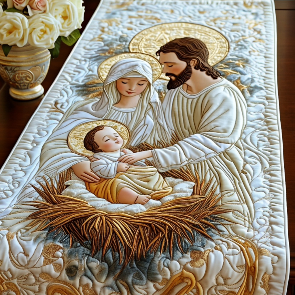 Bethlehem Starlight Quilted Table Runner NCU0NT1424 – Vantique