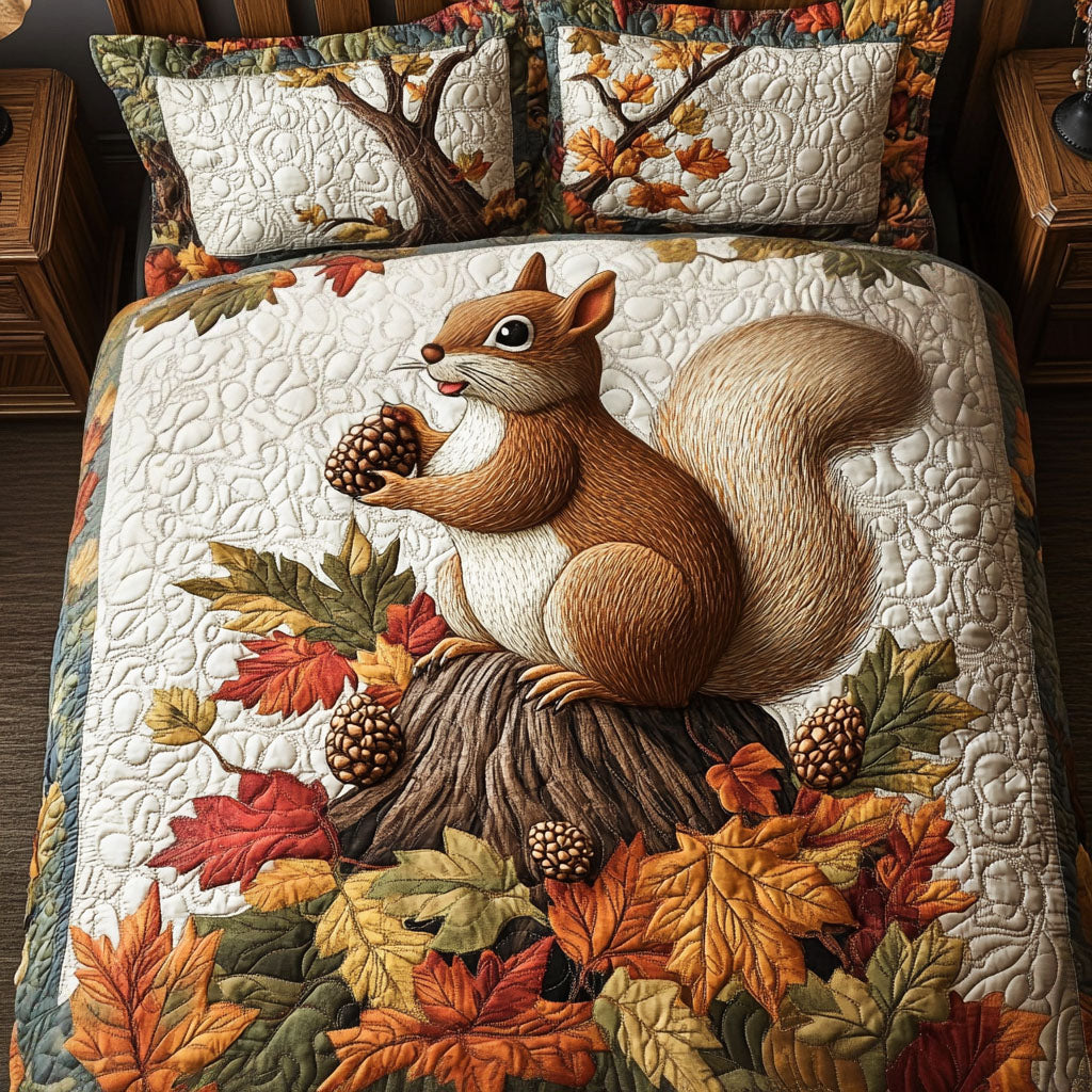 Acorn Gathering 3-Piece Quilted Bedding Set NCU0PT7913 – Vantique