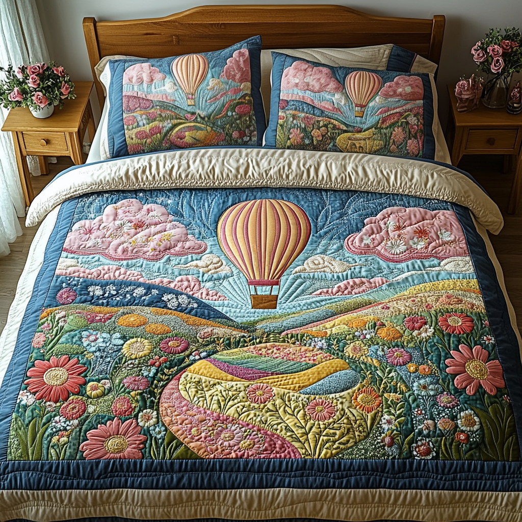 Aerial Majesty 3-Piece Quilted Bedding Set NCU0DV3416 – Vantique