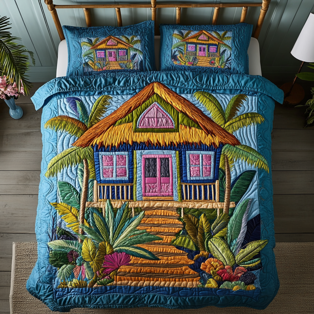 Aloha Home 3-Piece Quilted Bedding Set NCU0VH4792 – Vantique