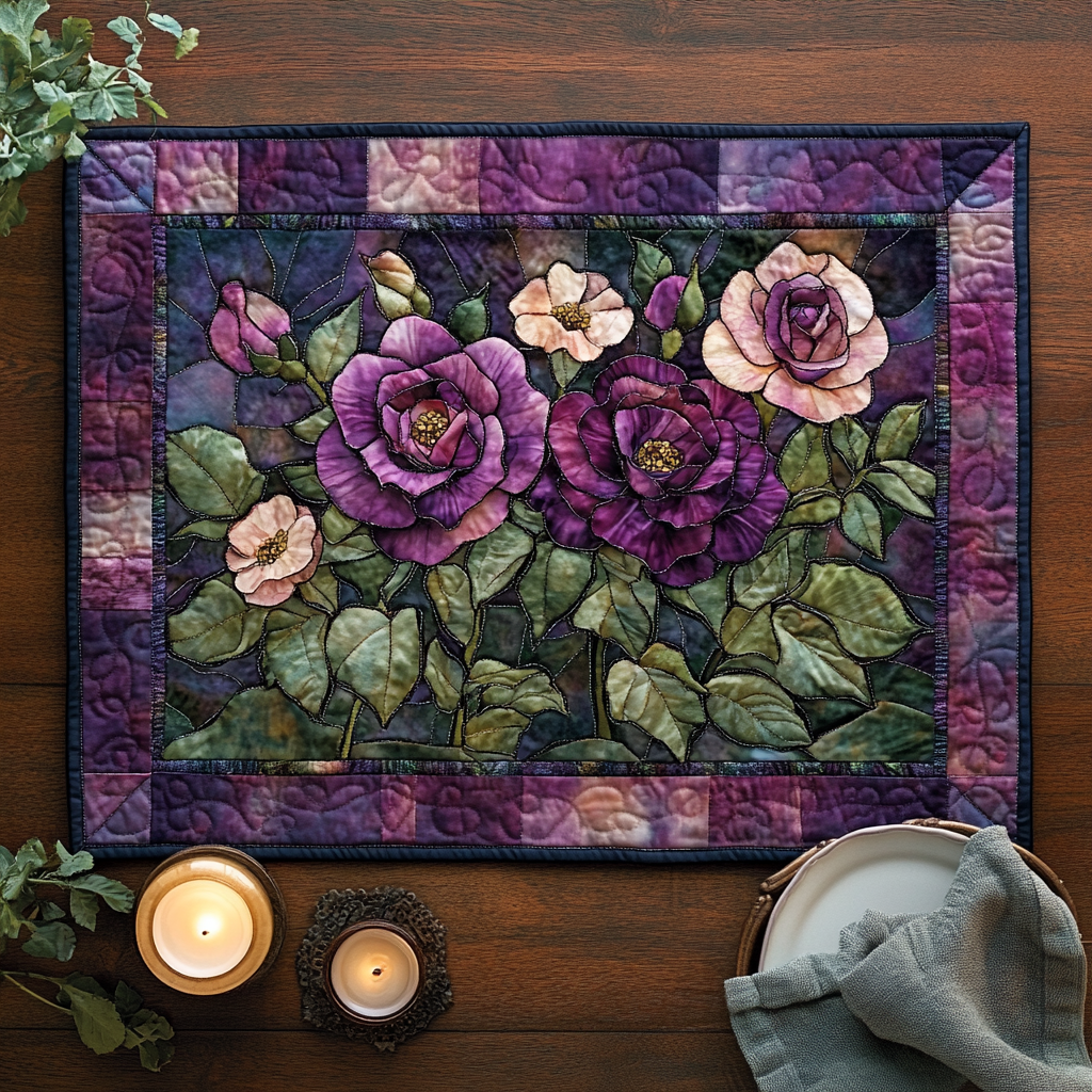 Amethyst Bloom Quilted Place Mat NCU0DV3801 – Vantique