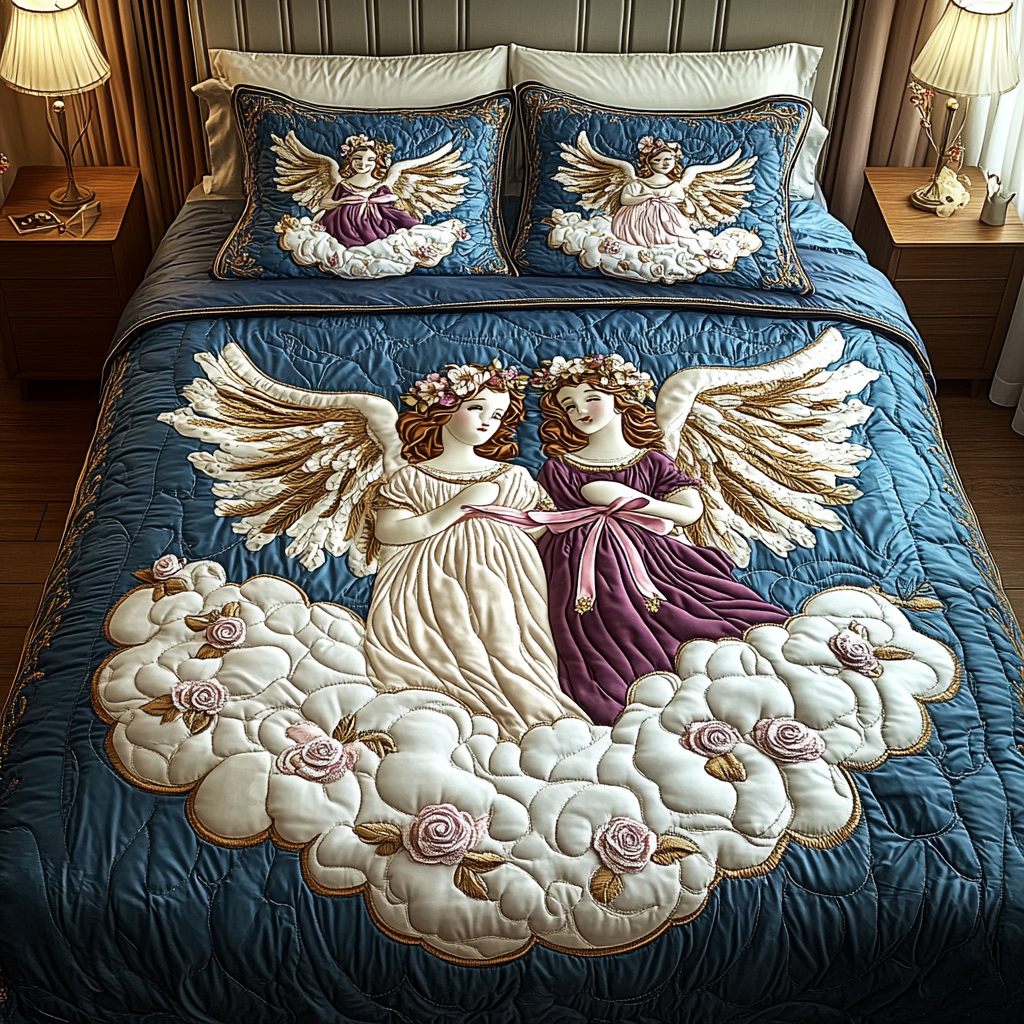 Angel Grace 3-Piece Quilted Bedding Set NCU0VH1513 – Vantique