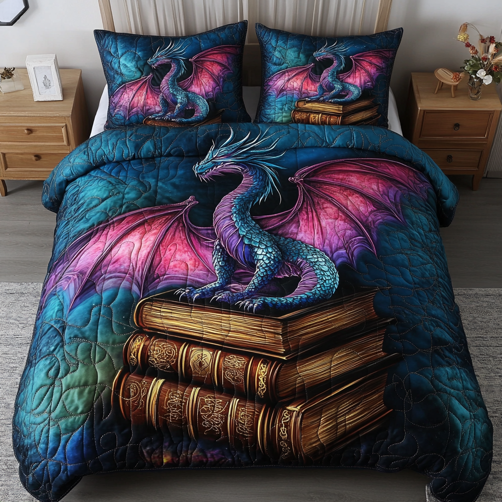 Arcane Bookkeeper 3-Piece Quilted Bedding Set NCU0VL1174 – Vantique