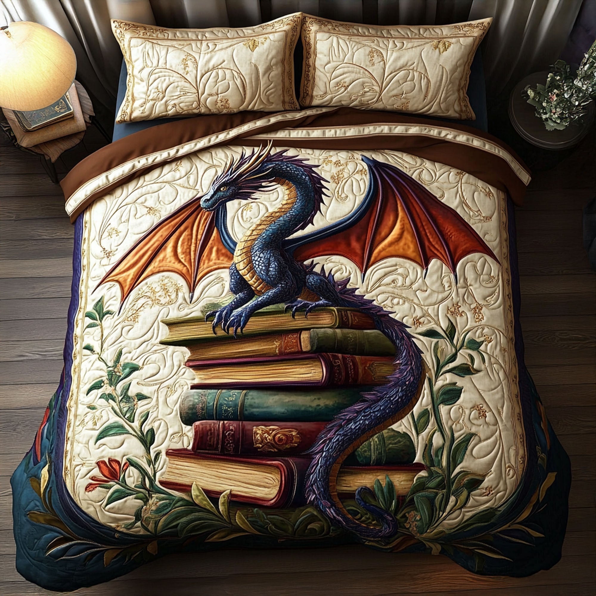 Arcane Dragon 3-Piece Quilted Bedding Set NCU0PT5554 – Vantique
