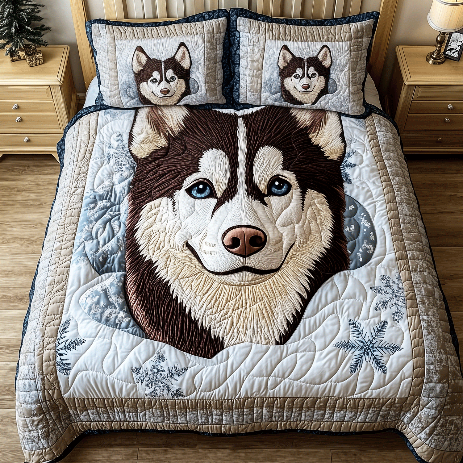 Arctic Husky Escape 3-Piece Quilted Bedding Set NCU0TH2542 – Vantique