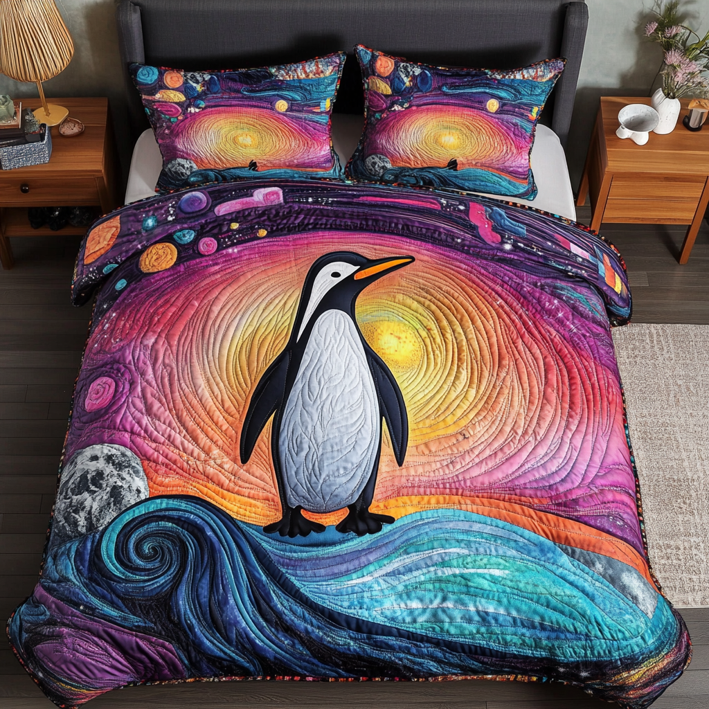 Arctic Waddle 3-Piece Quilted Bedding Set NCU0DK4517 – Vantique