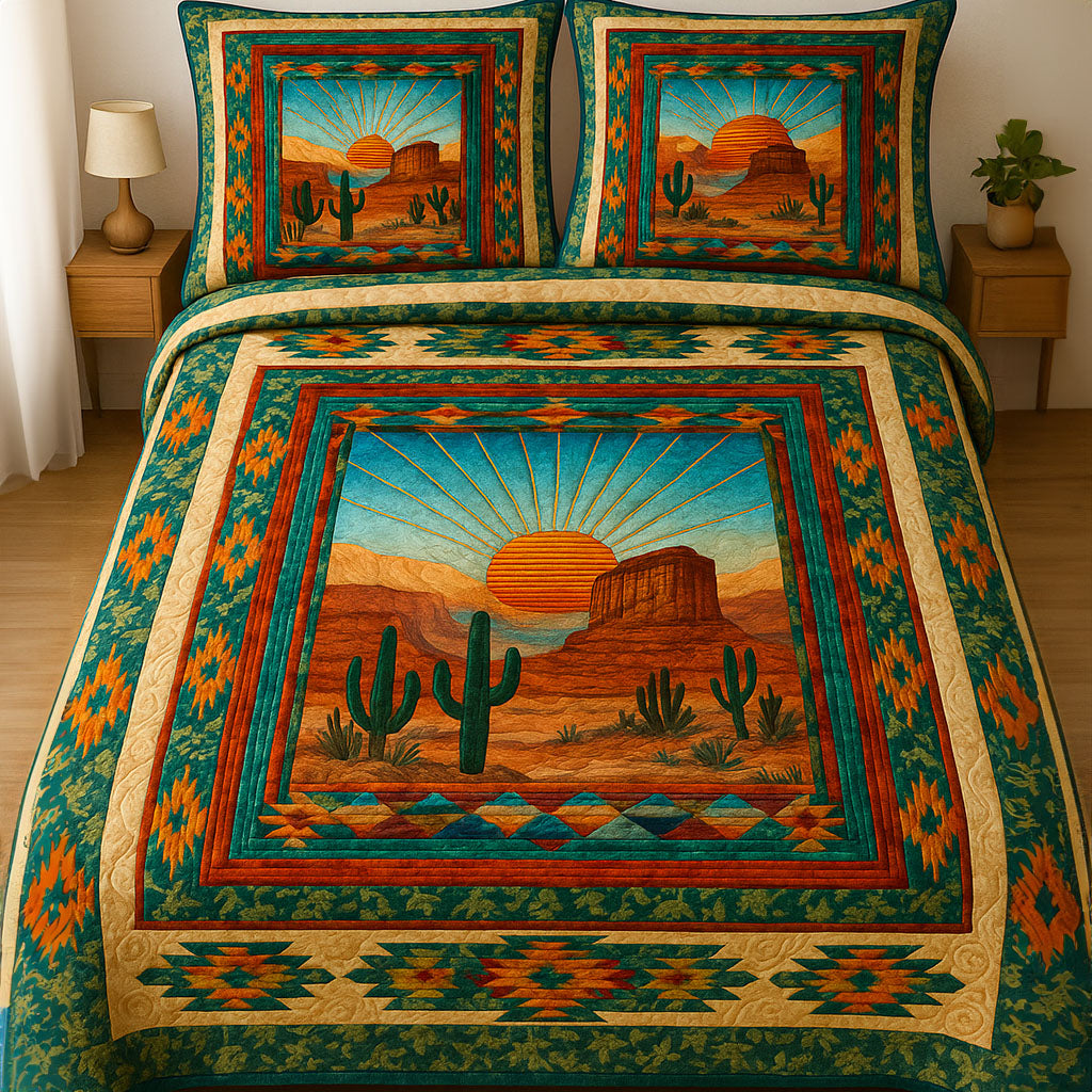 Arizona Desert 3-Piece Quilted Bedding Set NCU0NT6158 – Vantique