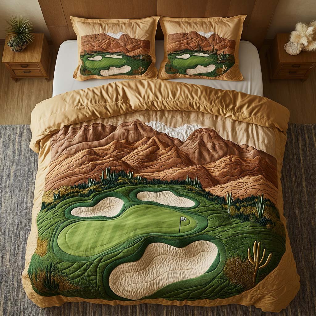 Arizona Golf Adventure 3-Piece Quilted Bedding Set NCU0NT7536 – Vantique
