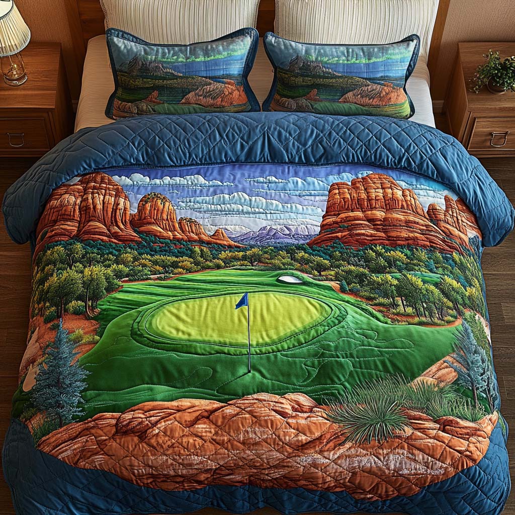 Arizona Golf Bliss 3-Piece Quilted Bedding Set NCU0NT7537 – Vantique