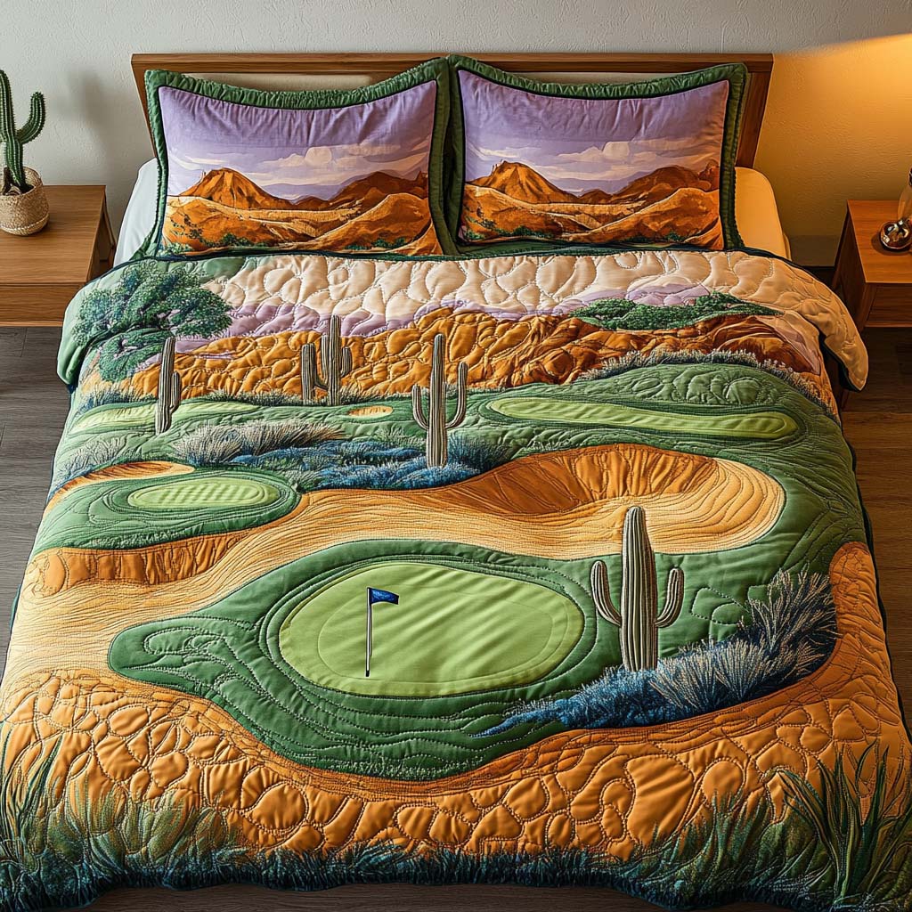 Arizona Golf Dreamscape 3-Piece Quilted Bedding Set NCU0NT7542 – Vantique