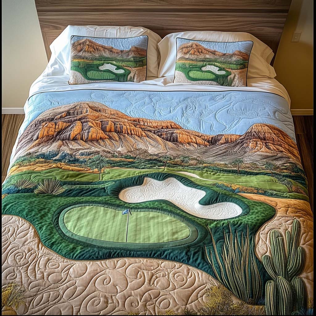 Arizona Golf Fairways 3-Piece Quilted Bedding Set NCU0NT7546 – Vantique