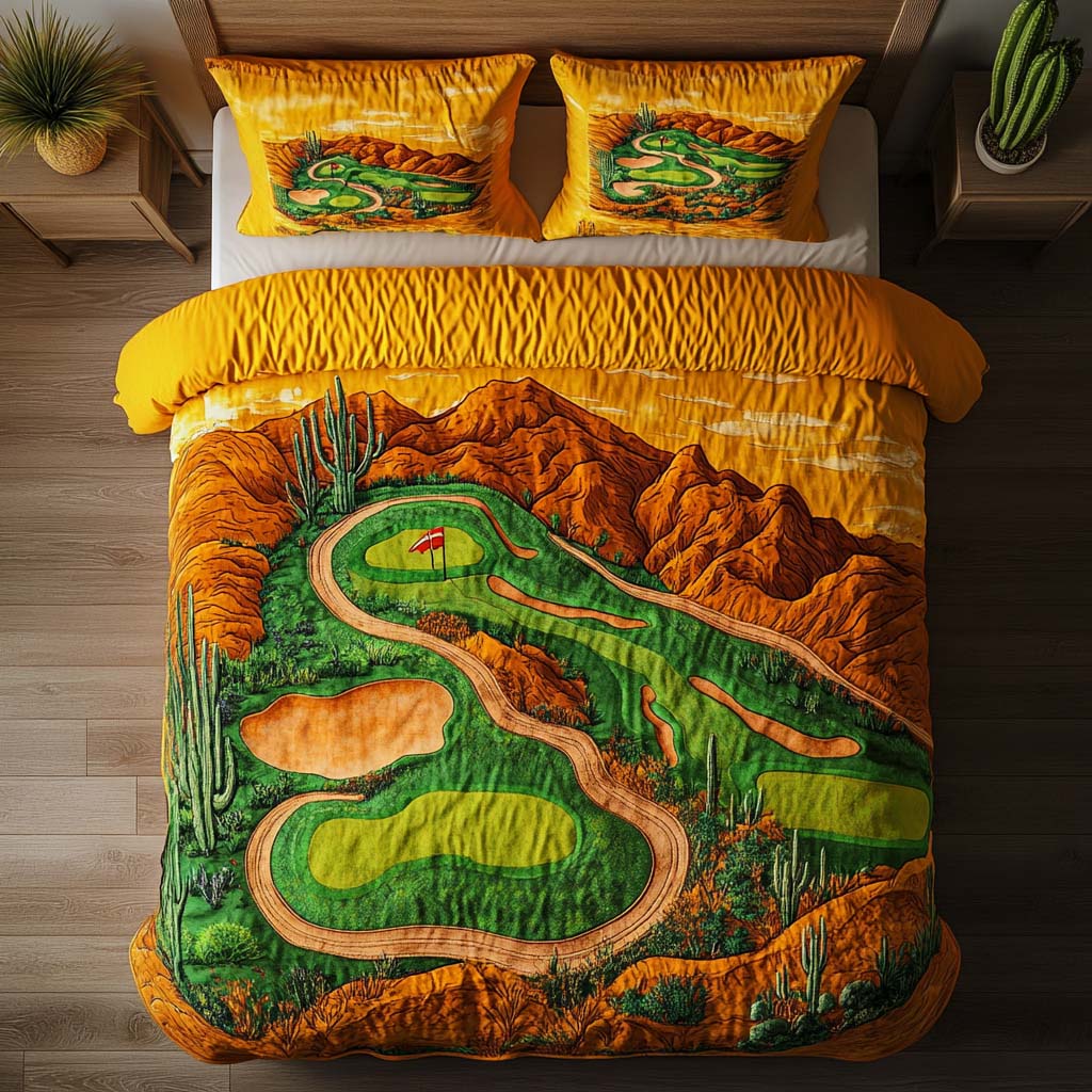 Arizona Golf Oasis 3-Piece Quilted Bedding Set NCU0NT7553 – Vantique