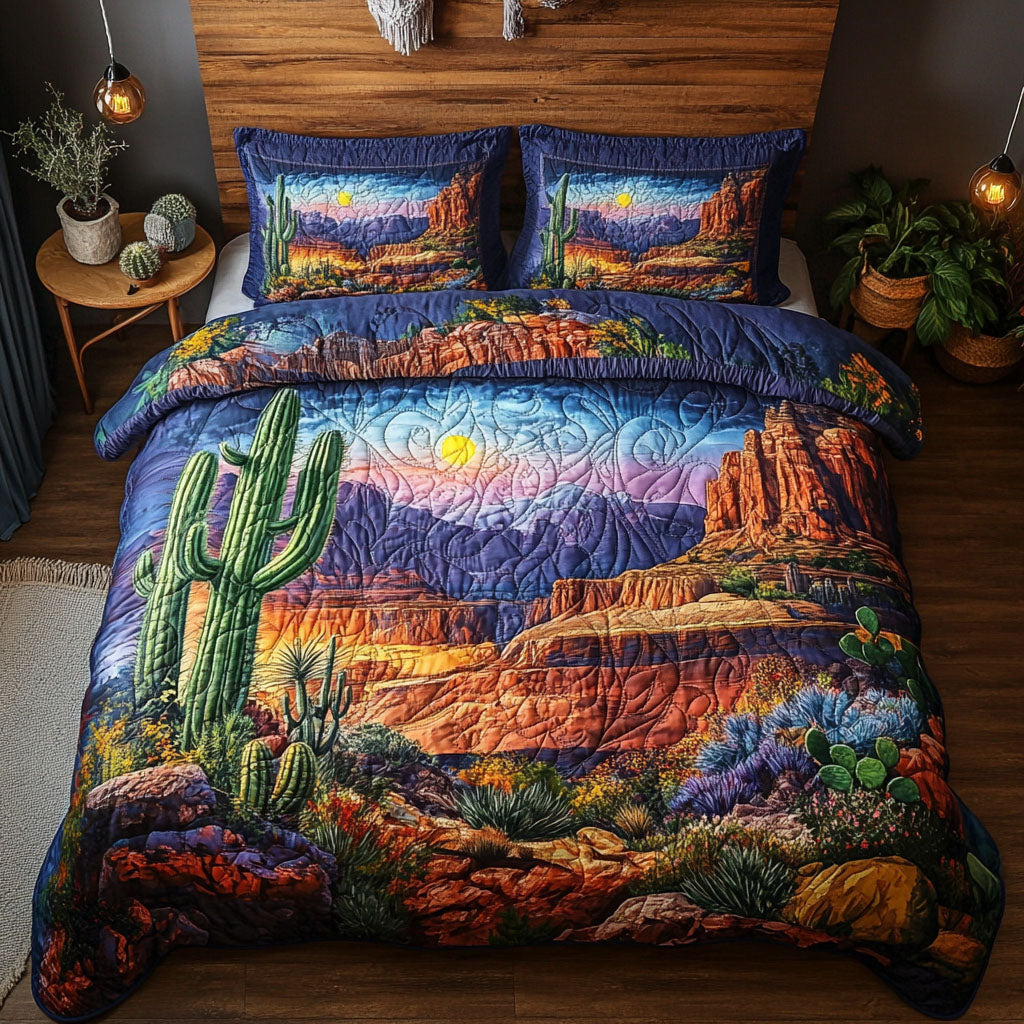 Arizona Sunset 3-Piece Quilted Bedding Set NCU0NT6692 – Vantique