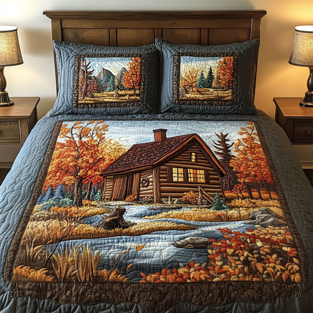 Autumn Retreat 3-Piece Quilted Bedding Set NCU0NT3091 – Vantique