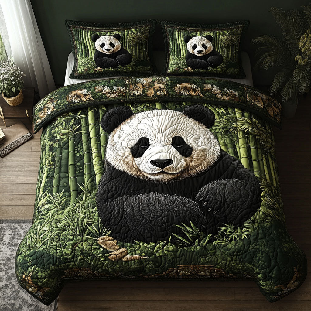 Bamboo Panda Joy 3-Piece Quilted Bedding Set NCU0NT3051 – Vantique
