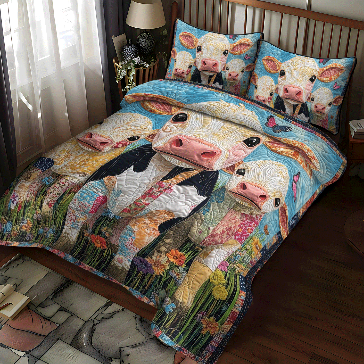 Barnyard Babies 3-Piece Quilted Bedding Set NCU0TH1383 – Vantique