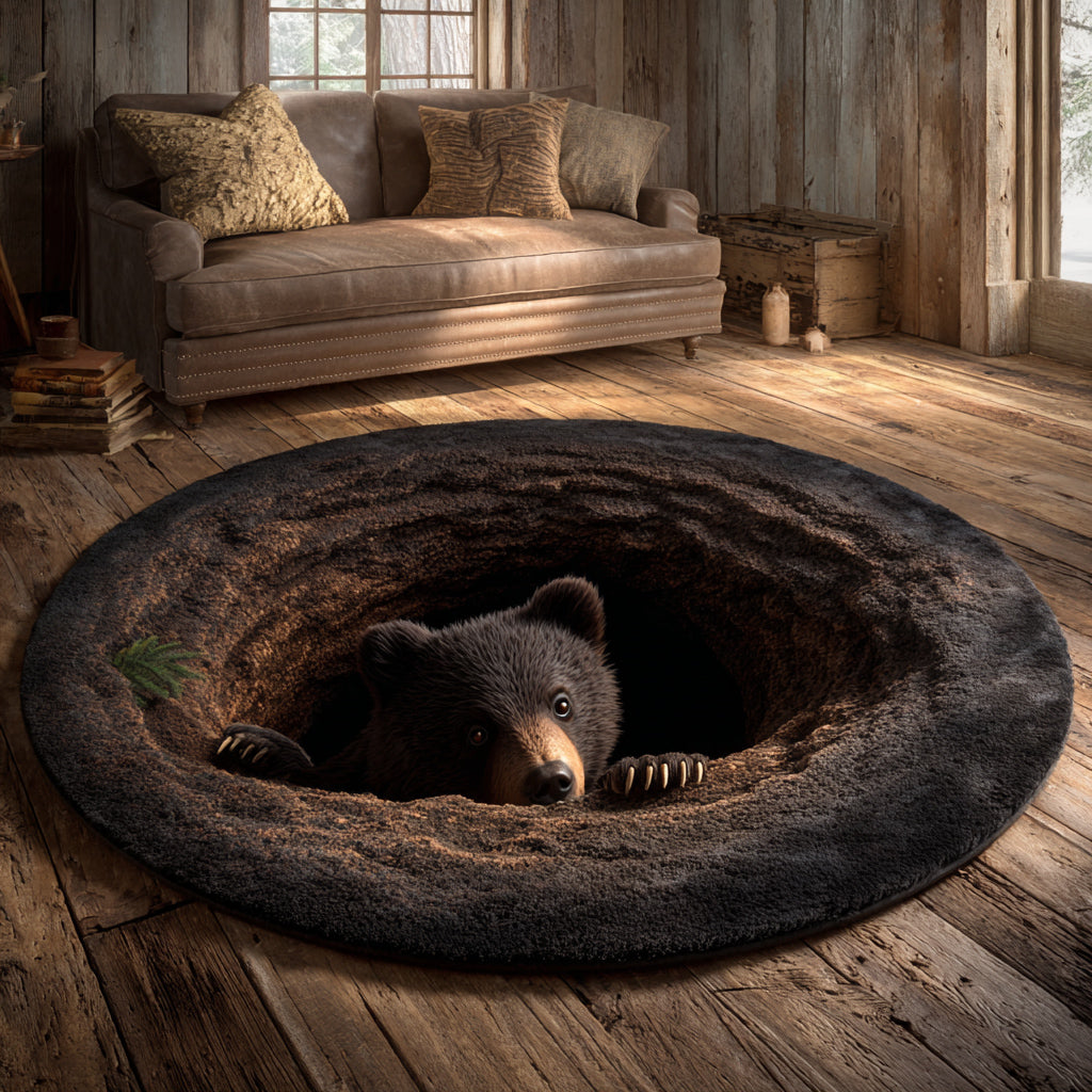 Bear Cave Explorer Round Carpet NCU0HH823 – Vantique