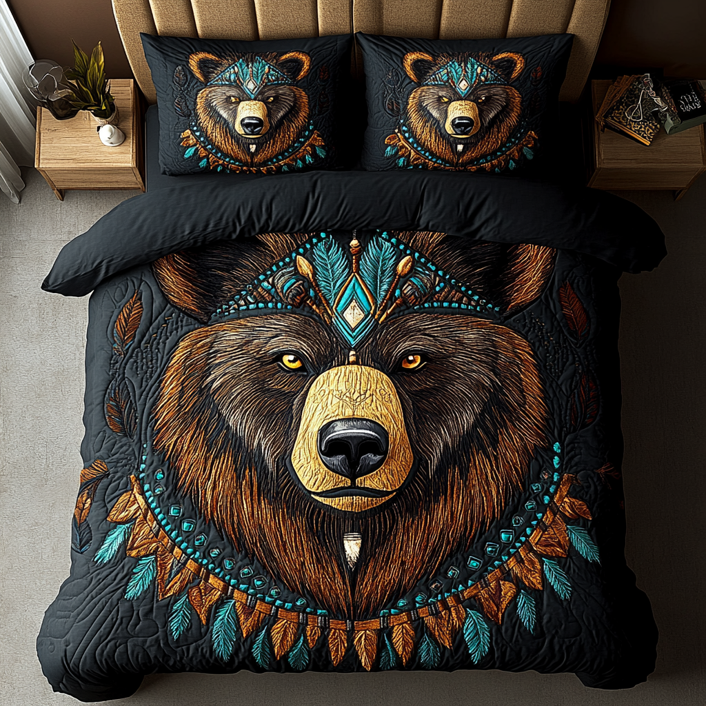 Bear Clan Designs 3-Piece Quilted Bedding Set NCU0DK3476 – Vantique