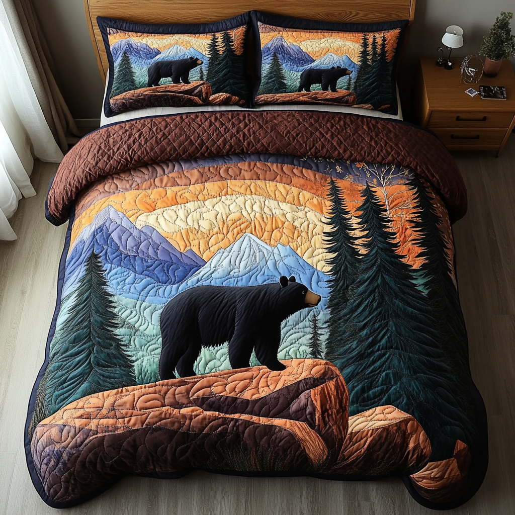 Bear Den 3-Piece Quilted Bedding Set NCU0DK7595 – Vantique