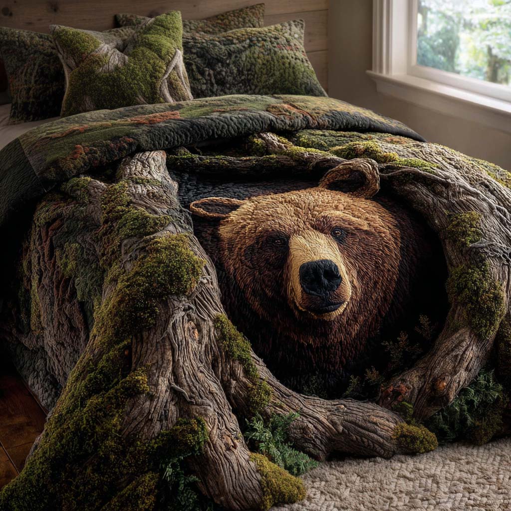 Bear Dreams 3-Piece Quilted Bedding Set NCU0NT11544 – Vantique