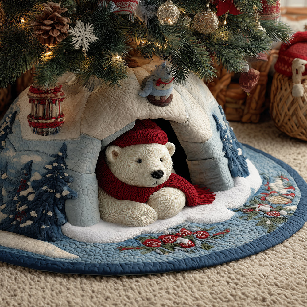 Bear Under the Fir Christmas Quilted Tree Skirt NCU0TH3597 – Vantique