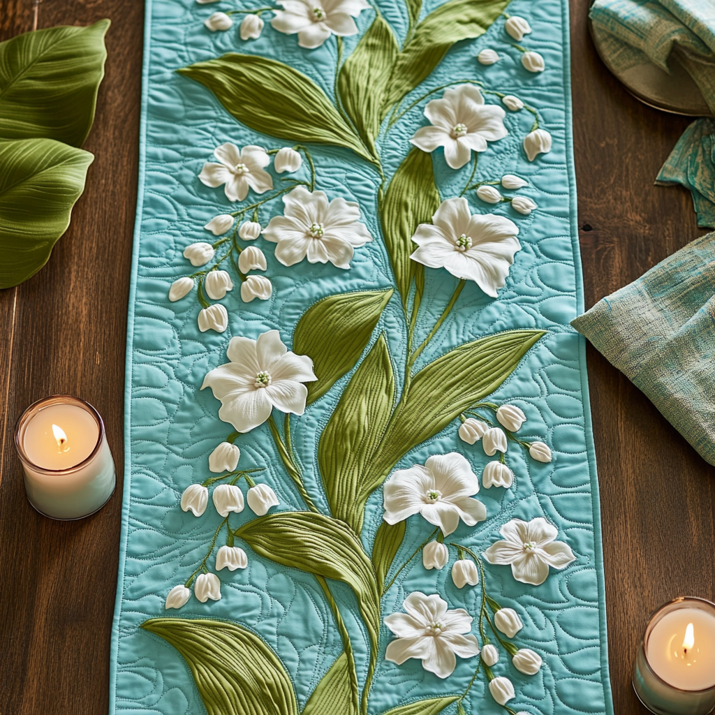 Bell Bloom Quilted Table Runner NCU0VH4407 – Vantique