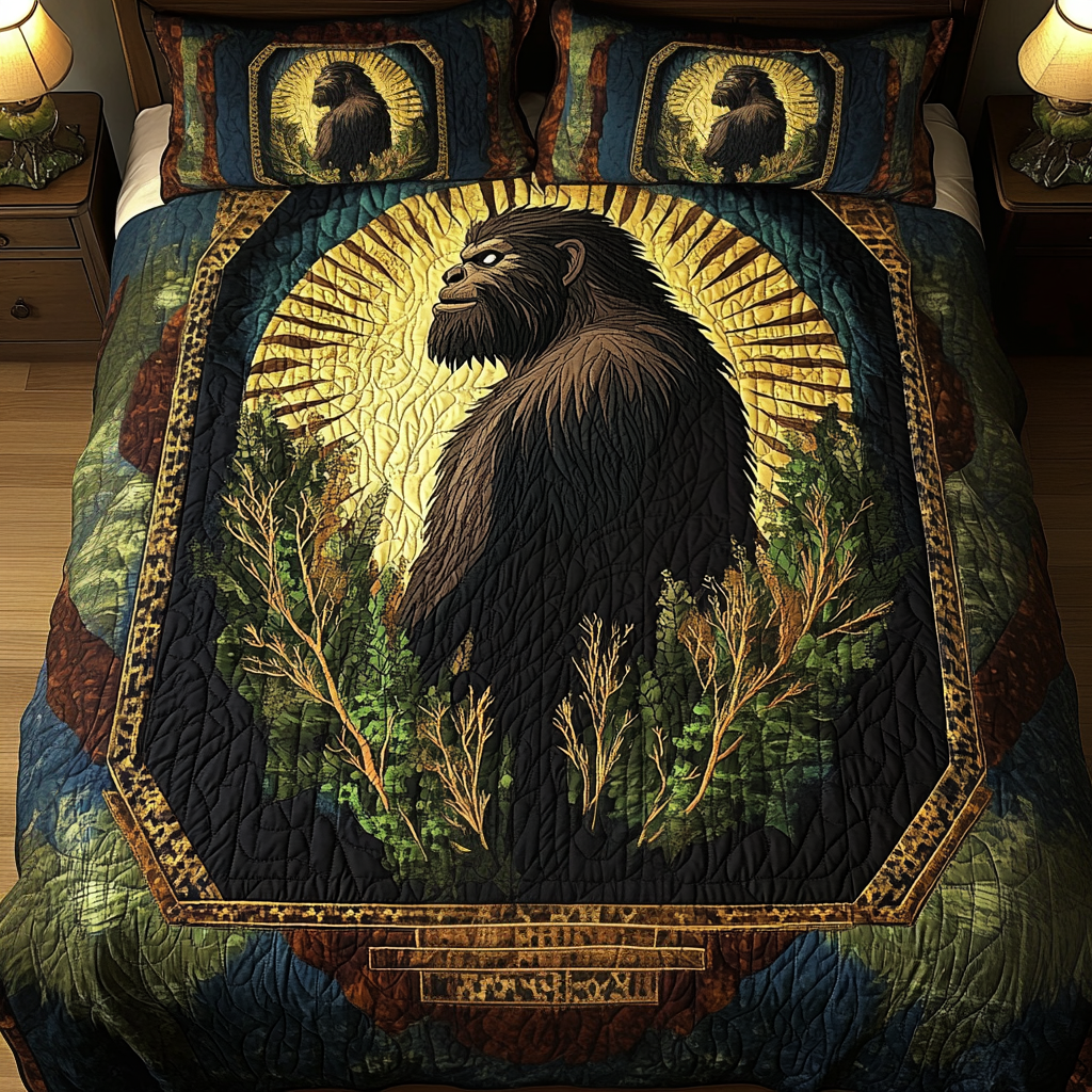 Bigfoot Golden Aura 3-Piece Quilted Bedding Set NCU0NT3285 – Vantique