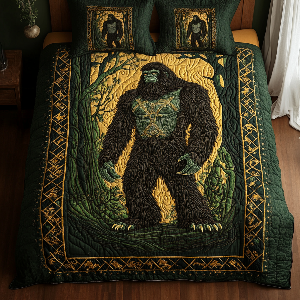 Bigfoot Mystic Gold 3-Piece Quilted Bedding Set NCU0NT3287 – Vantique