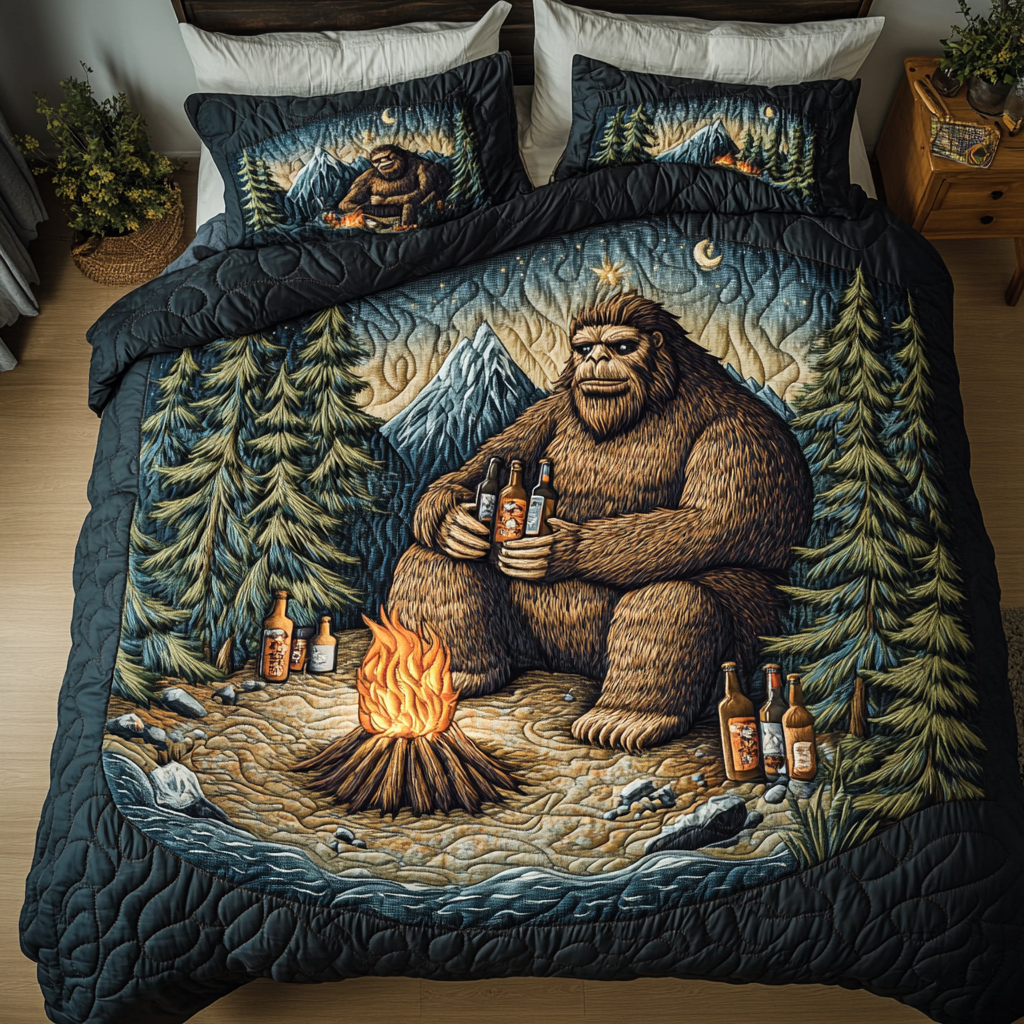 Bigfoot Quest 3-Piece Quilted Bedding Set NCU0DK7969 – Vantique