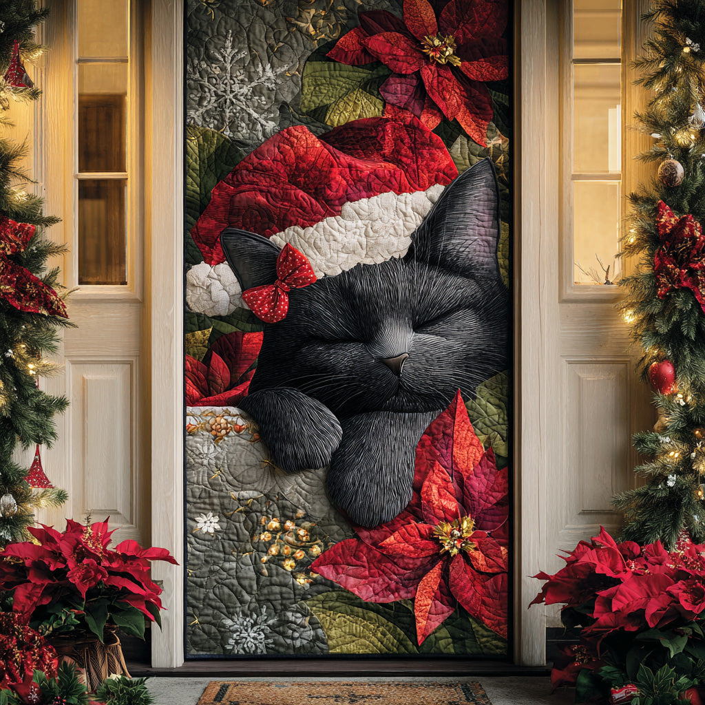 Black Cat Silent Snow Quilted Door Cover NCU0TD1515 – Vantique