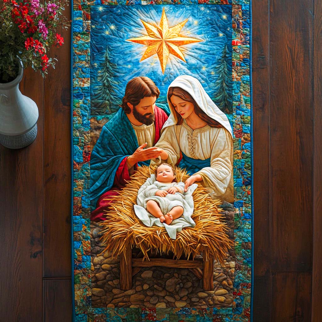 Blessed Nativity Scene Quilted Table Runner NCU0NT9829 – Vantique
