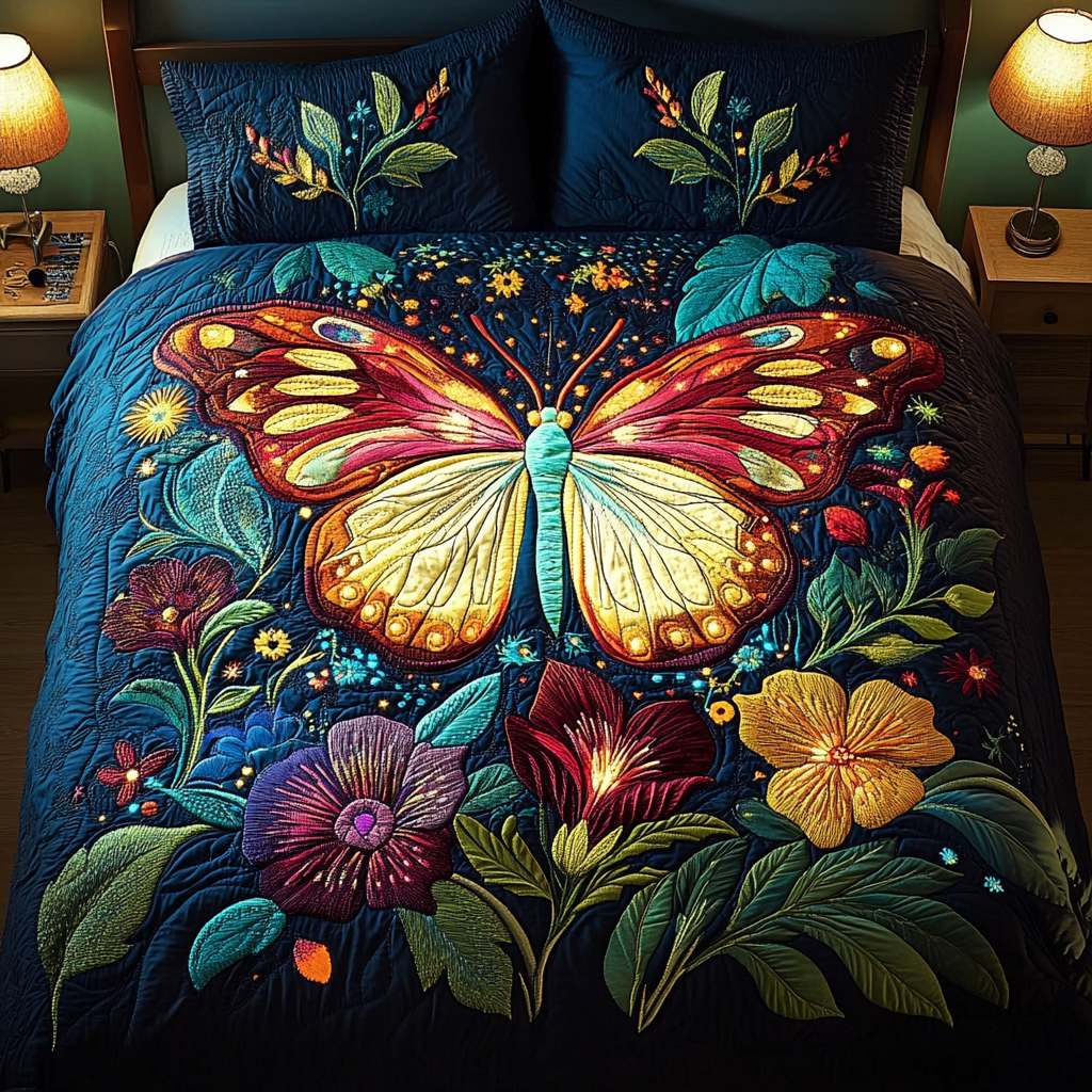 Bliss Wings 3-Piece Quilted Bedding Set NCU0VH2205 – Vantique