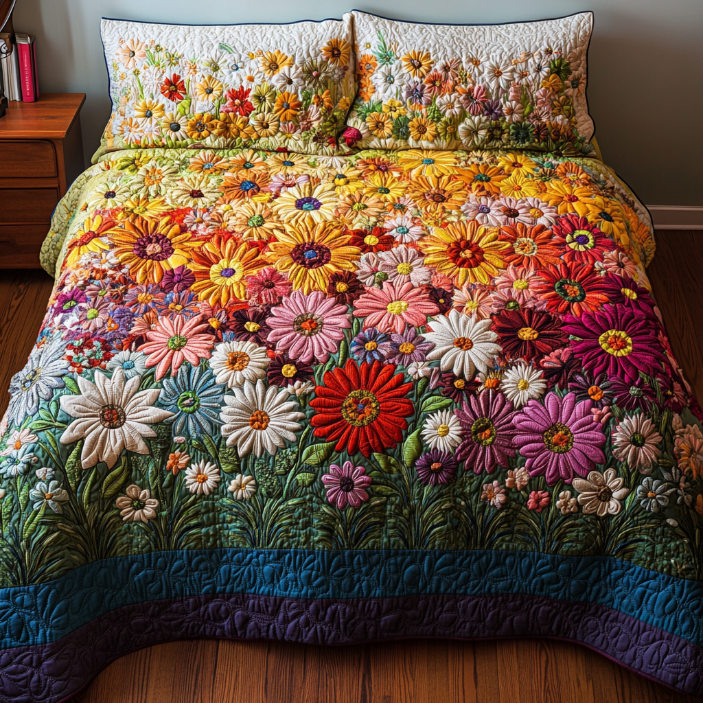 Bloom Dreams 3-Piece Quilted Bedding Set NCU0VH5375 – Vantique