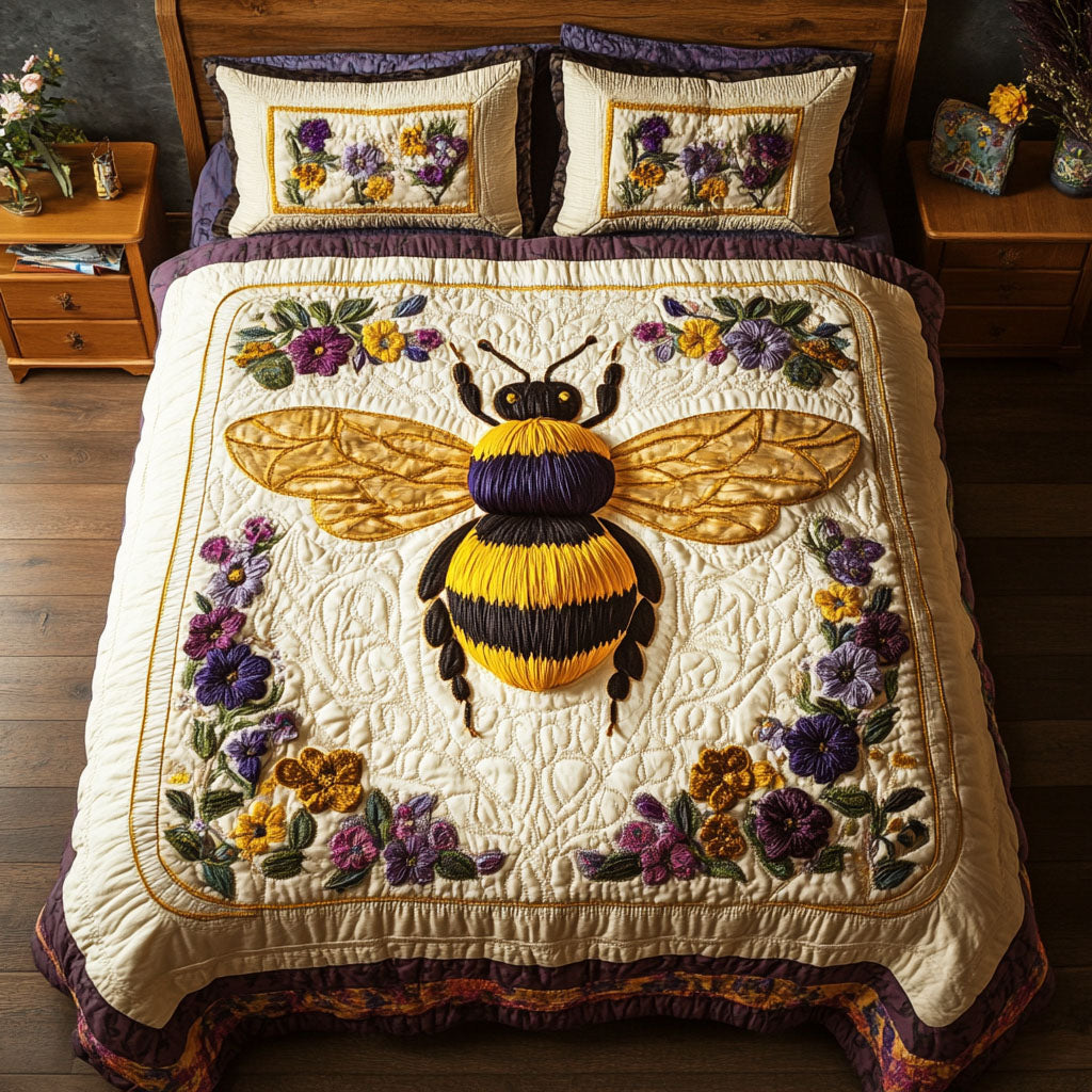 Bloom Guardian 3-Piece Quilted Bedding Set NCU0NT2823 – Vantique