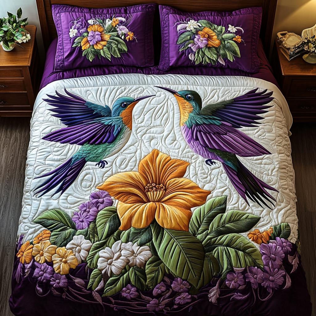 Bloom Harmony 3-Piece Quilted Bedding Set NCU0VH2439 – Vantique