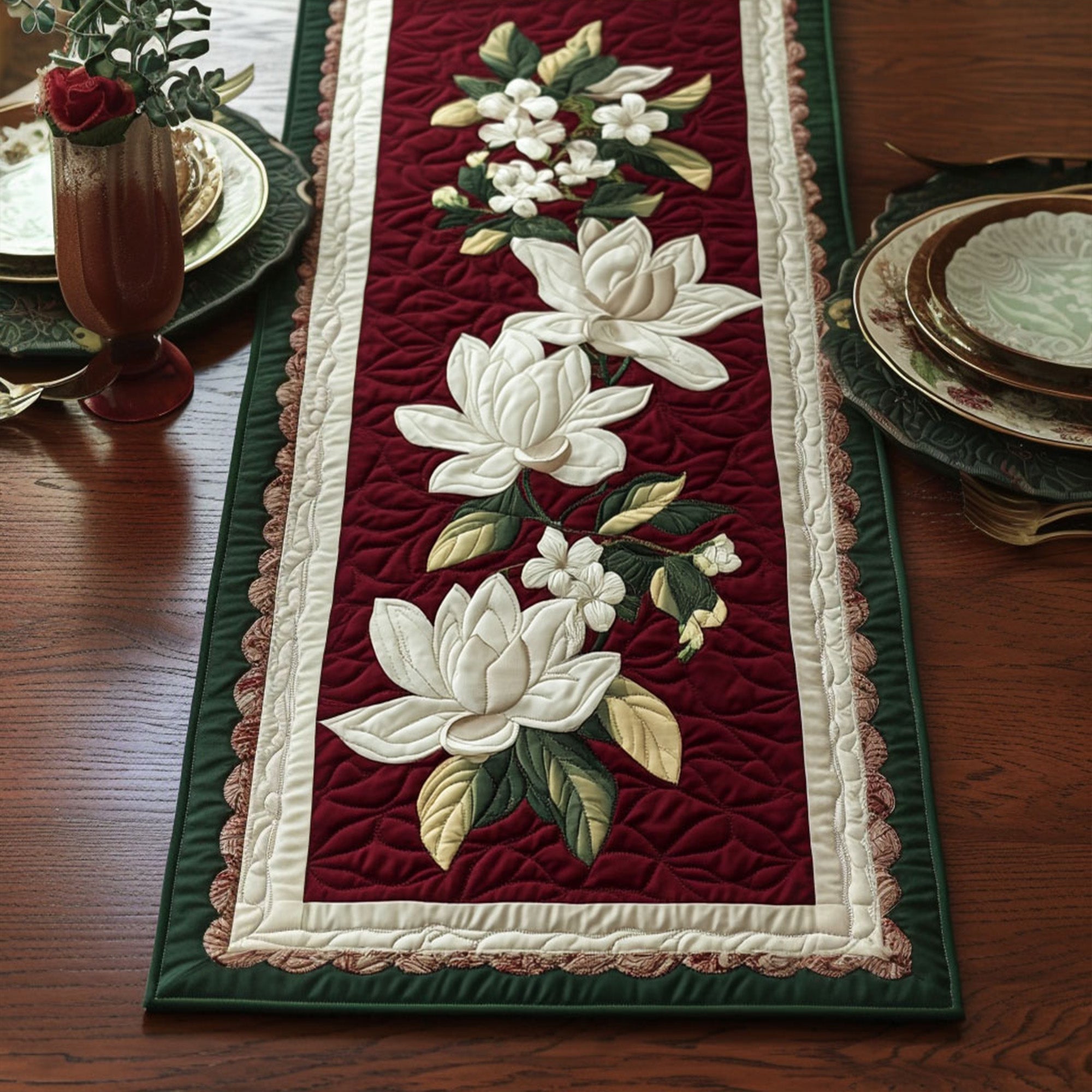Bloom of Elegance Quilted Table Runner NCU0PT3651 – Vantique