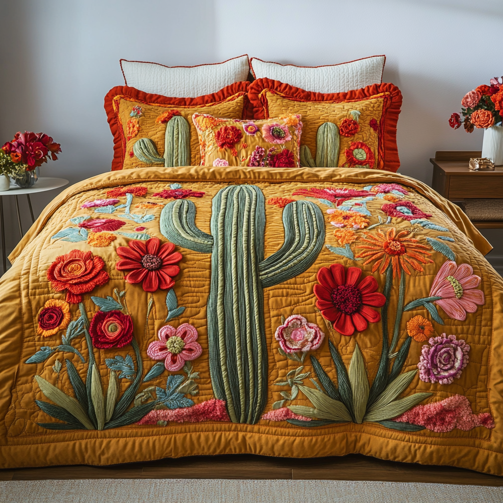 Blooming Desert 3-Piece Quilted Bedding Set NCU0VH5871 – Vantique