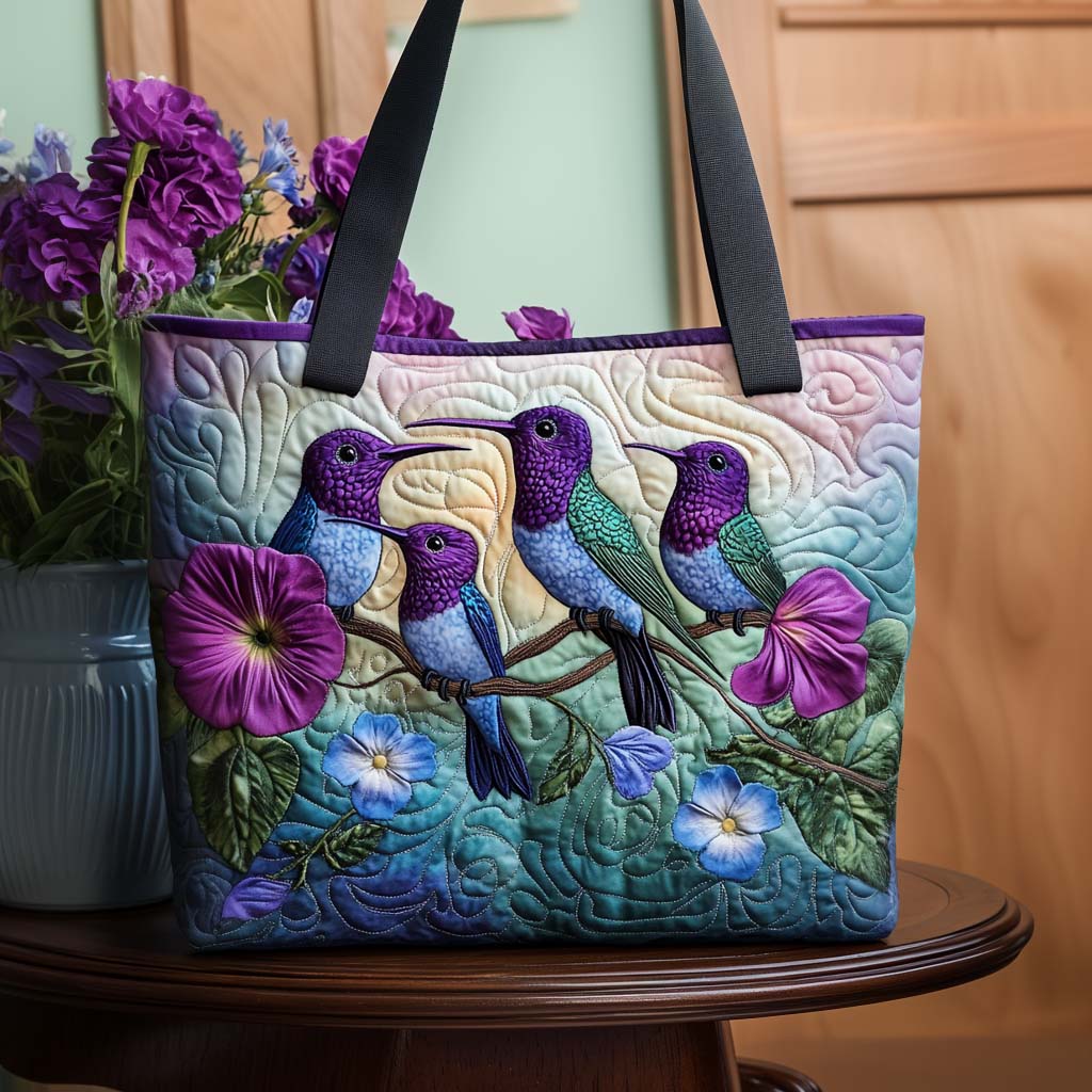 Blooming Hummer Joy Quilted Tote Bag NCU0NT8477 – Vantique