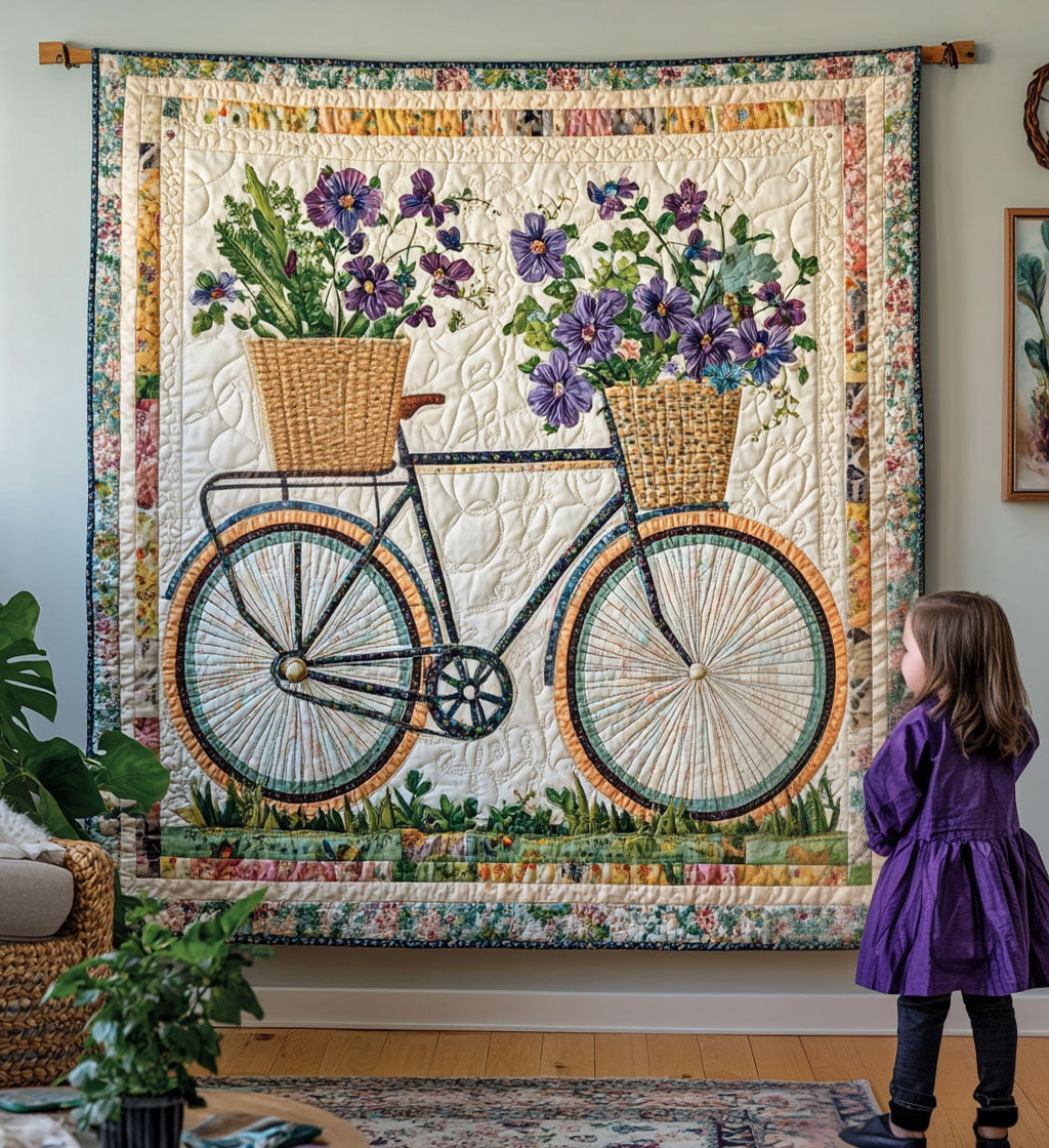 Blooming Wheels Art Quilt Hanging NCU0PT816 – Vantique